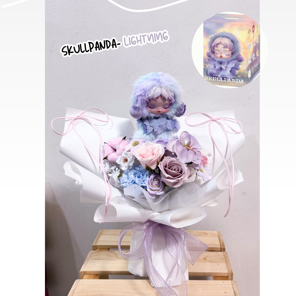 💙💜🤍 (PRE-ORDER) PopMart SkullPanda Lightning — Blue/Purple Theme Flower ...