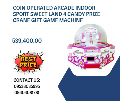 Coin Operated Arcade Indoor Sport Sweet Land 4 Candy Prize Crane Gift ...
