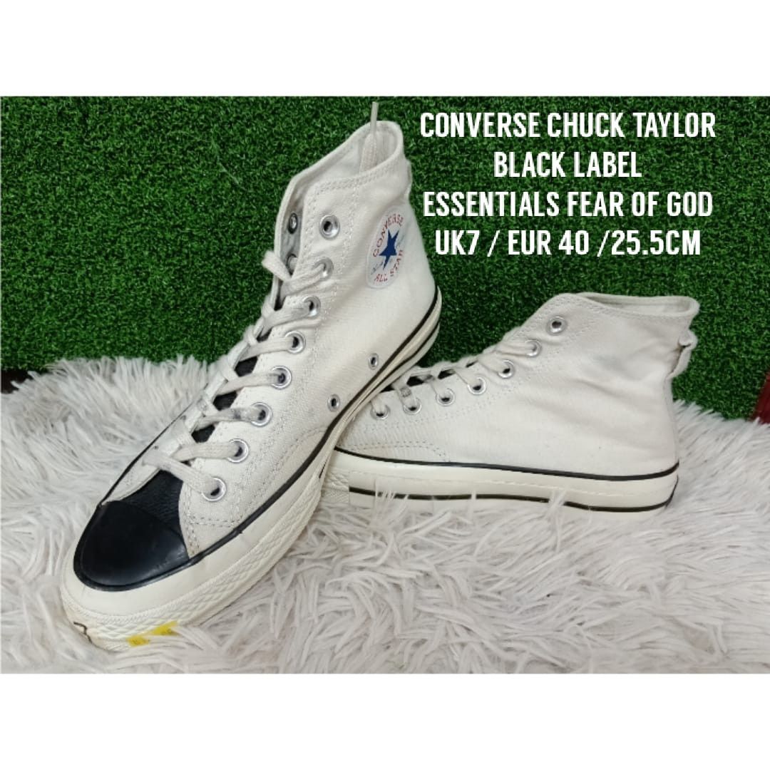 CONVERSE Black Label x Essential Fear Of God 7uk, Men's Fashion ...