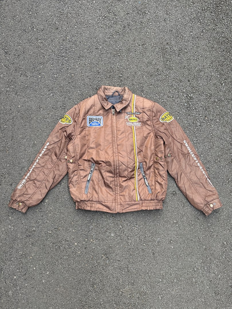 CUSTOM BATES LEATHER LONG BEACH CALIFORNIA BICKER JACKET / YELLOW CORN ...