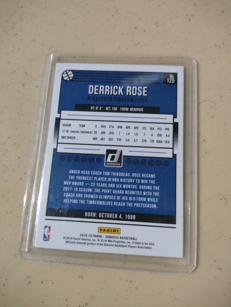 DERRICK ROSE SIGN CARD 50 POINTS CAREER IN WOLVES, Hobbies & Toys ...