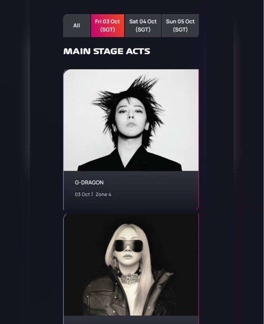 [Exclusive Premier Entrance] GD / CL Concert & F1 Race Access @ F1 ...