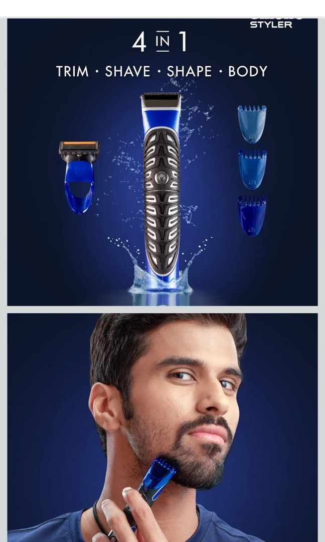 Gillette All Purpose Styler: Battery Powered Beard Trimmer, Men's Razor ...