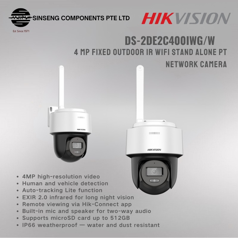 Hikvision WiFi DS-2DE2C400IWG/W WIFI 4MP Fixed Outdoor IR Stand Alone ...