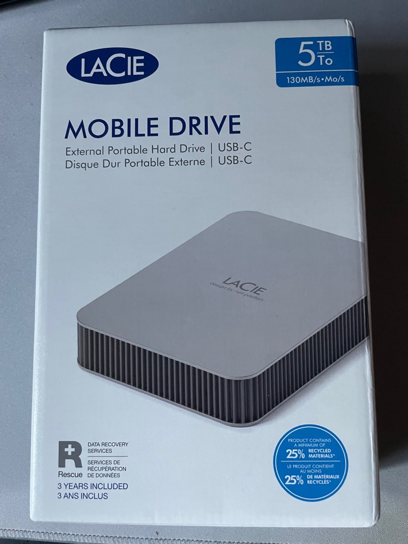 LaCie Mobile Drive 5TB USB-C External Hard Drive, Computers & Tech ...