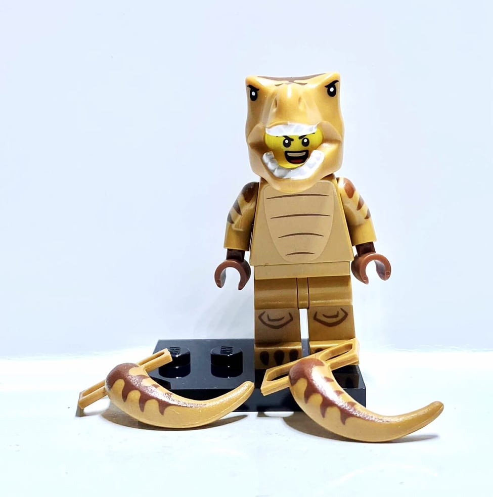 LEGOMinifigure T-Rex Costume Fan, Series 24 (Complete Set with Stand ...