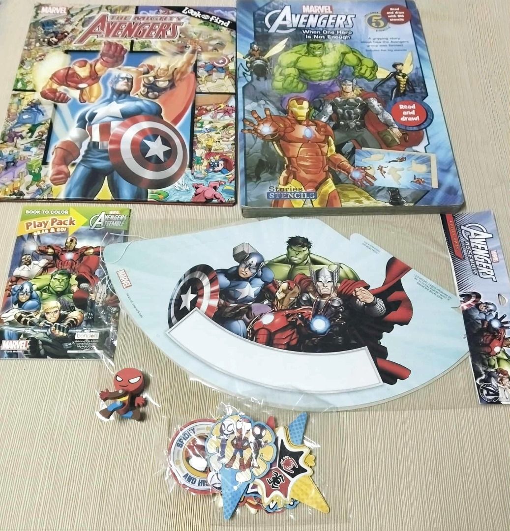Marvel Avengers Activity Books and Stencils Set, Hobbies & Toys, Books ...