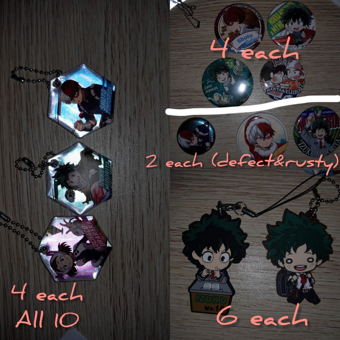 My Hero Academia Keychains and Badges, Todoroki Shoto, Uraraka Ochaco ...