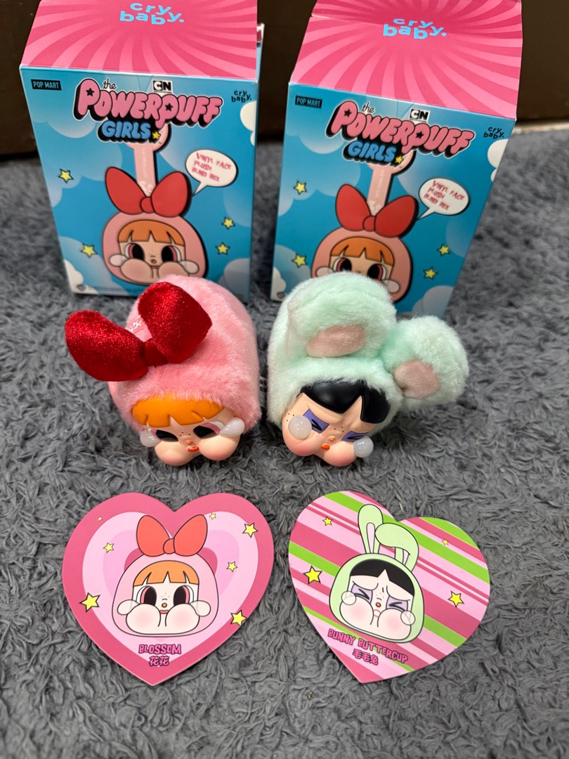 PowerPuff Girls Vinyl Face Plush Blund Box - Blossom & Bunny Buttercup ...