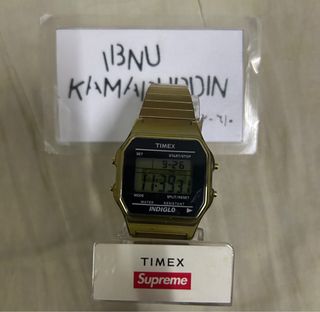 Supreme X Timex Gold Digital Watch, Men's Fashion, Watches ...