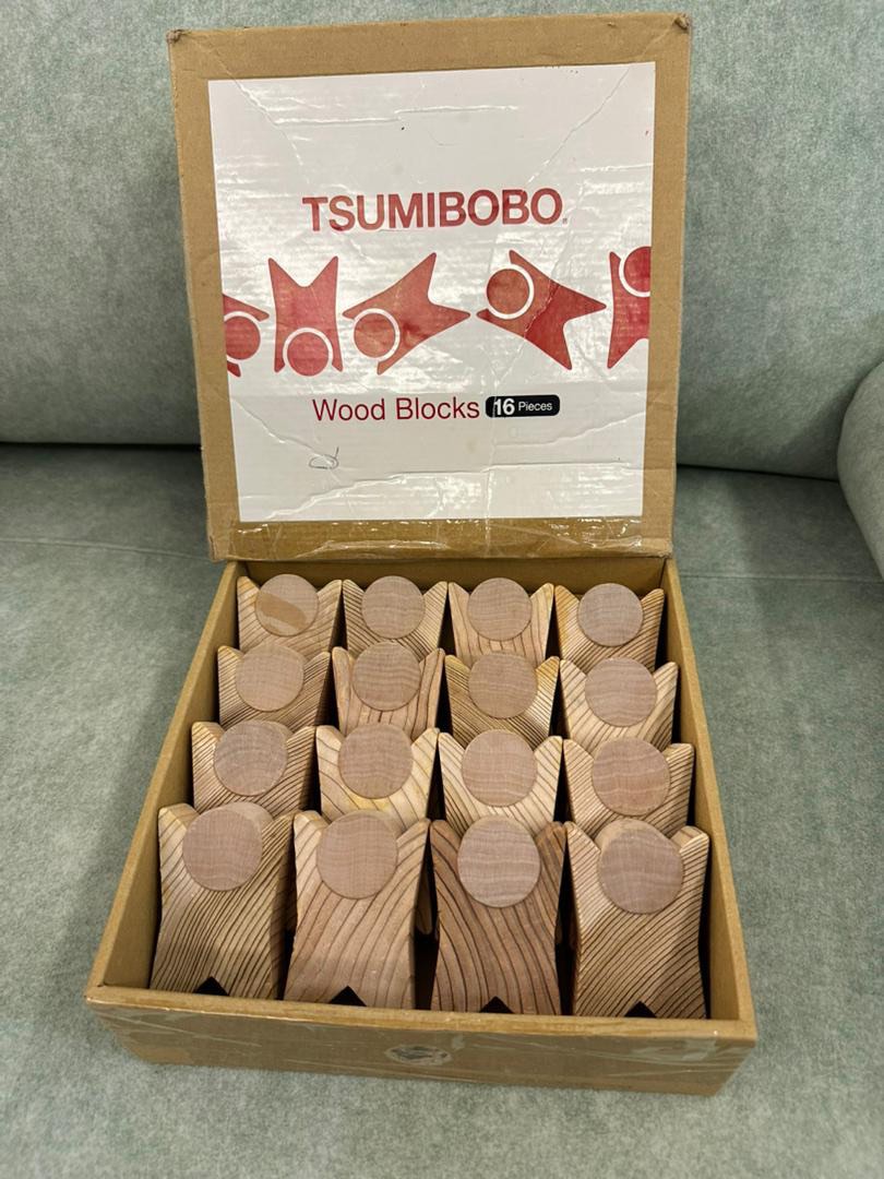 TSUMIBOBO Wood Blocks, 16-Piece Set, Wooden Building Blocks, Made in ...