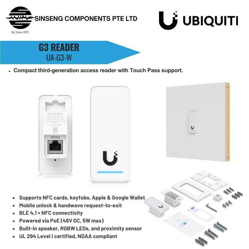 Ubiquiti Unifi G3 Reader UA-G3-W – NFC Access Reader with Touch Pass ...