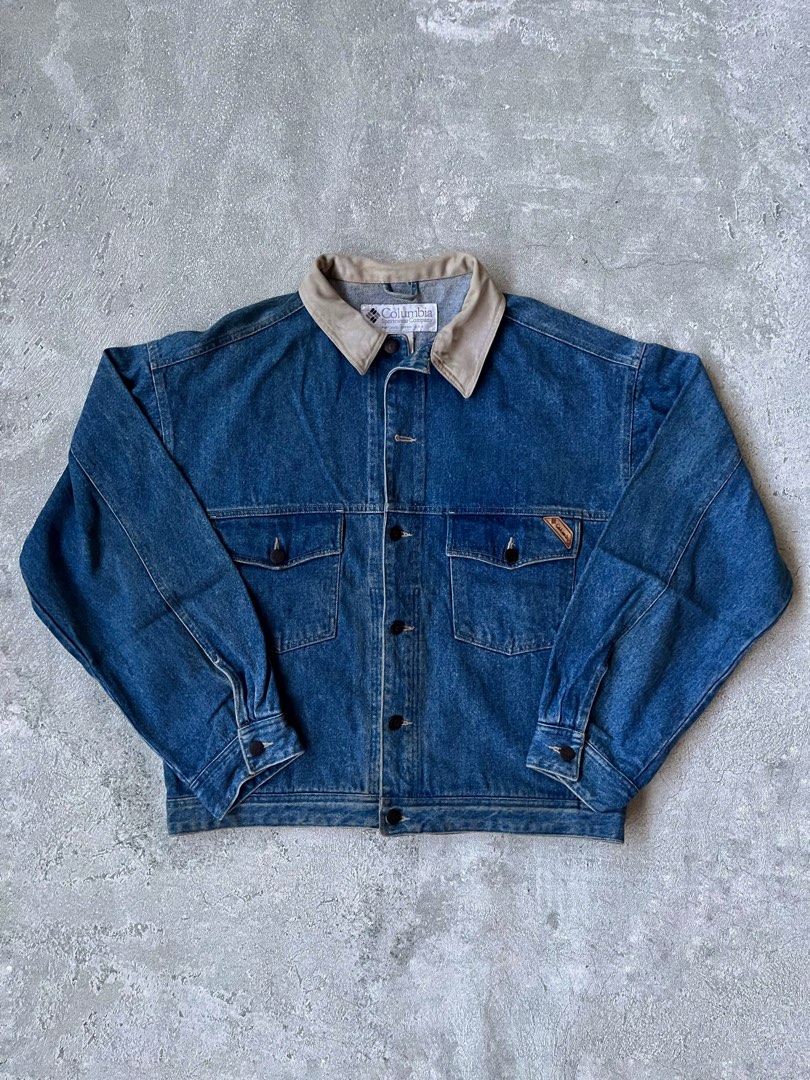 Vintage Columbia Denim Jacket, Fesyen Pria, Pakaian , Baju Luaran di ...