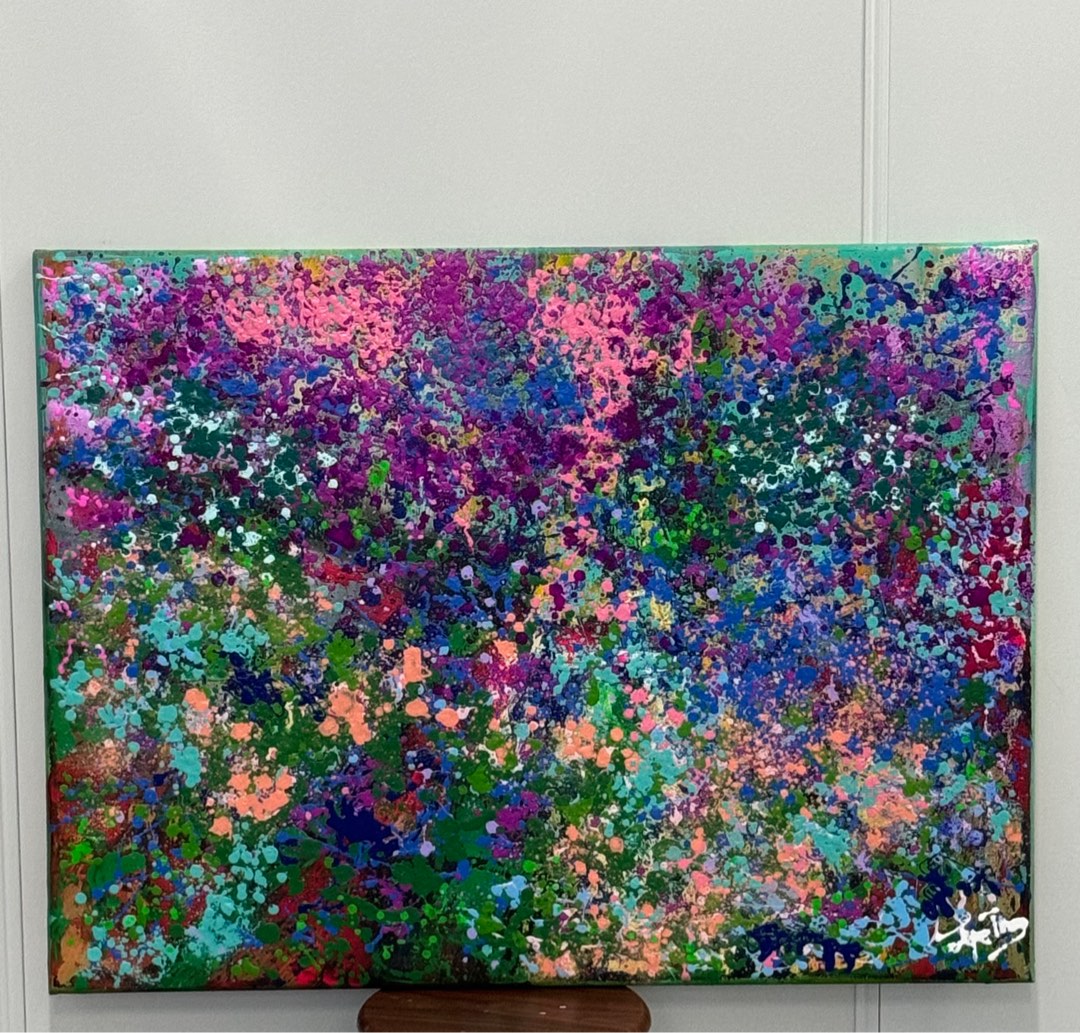 102x76 cm Hand painted multi directional incarnation abstract acrylic ...
