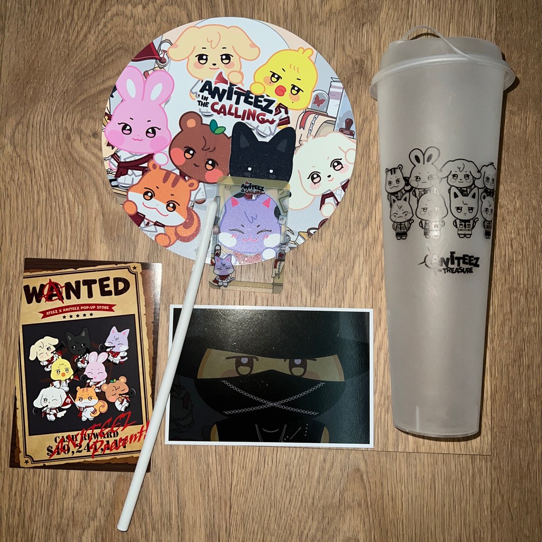 ATEEZ ANITEEZ in the Calling Treasure fan postcard plastic tumbler ...