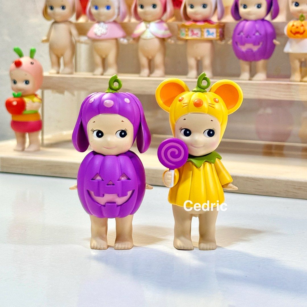 Authentic Sonny Angels Pumpkin Patch Series Lop Ear Panda Cat Witch ...