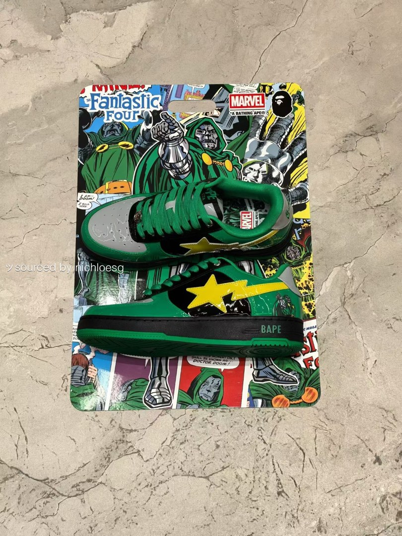 BAPE X MARVEL FANTASTIC FOUR DR. DOOM BAPE STA, Men's Fashion, Footwear ...