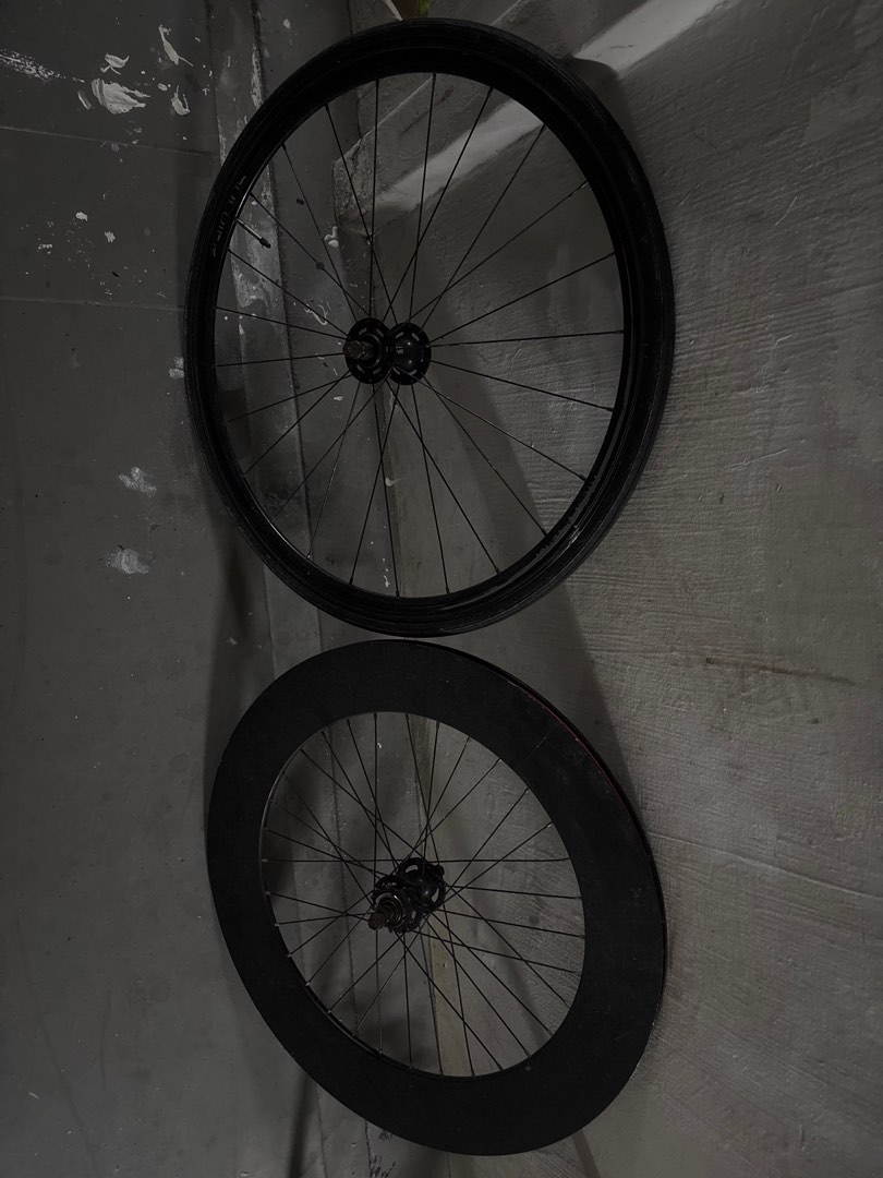 Black Fixed Gear Wheelset, Sports Equipment, Bicycles & Parts, Parts ...