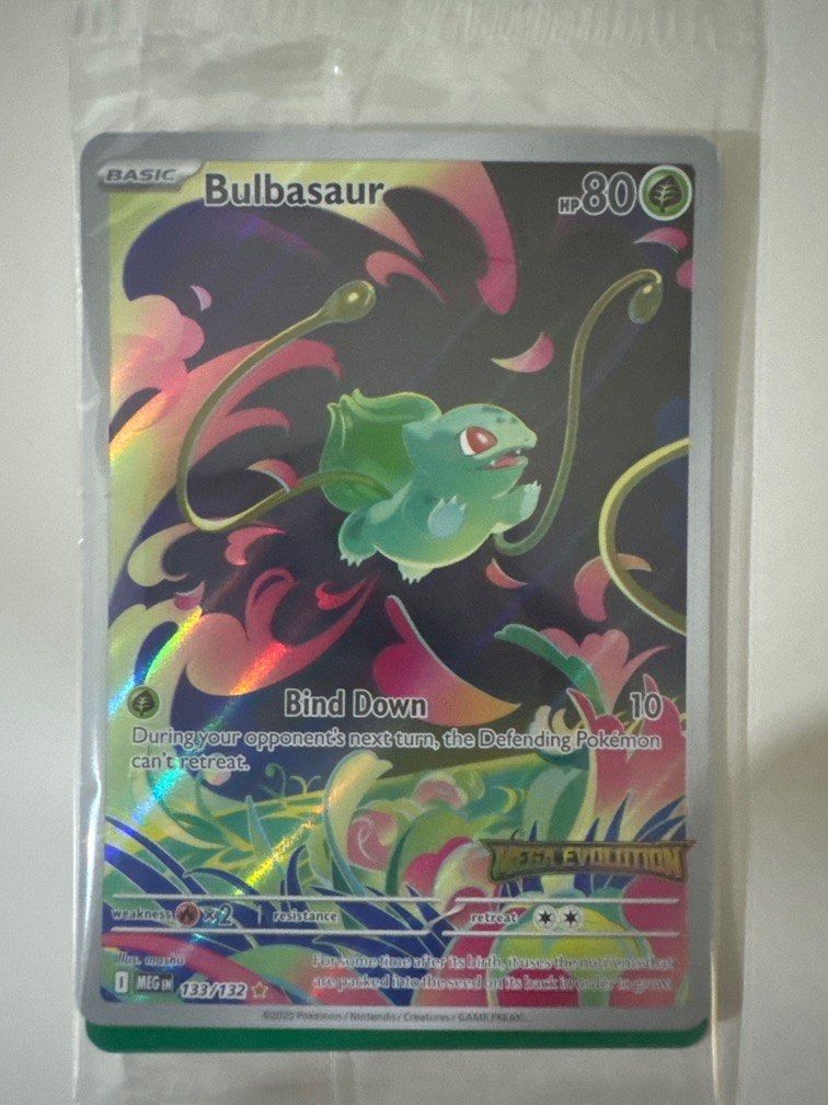 Bulbasaur Stamped Promo Sealed 133/132 Mega Evolution, Hobbies & Toys ...