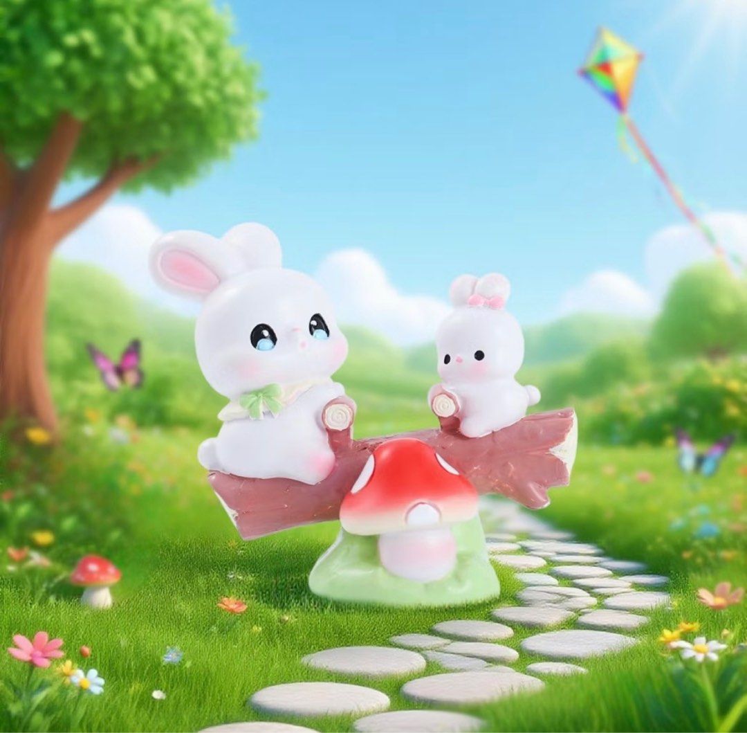 Cartoon secret garden rabbit figurine 秘境花语小兔叽, Hobbies & Toys, Toys ...