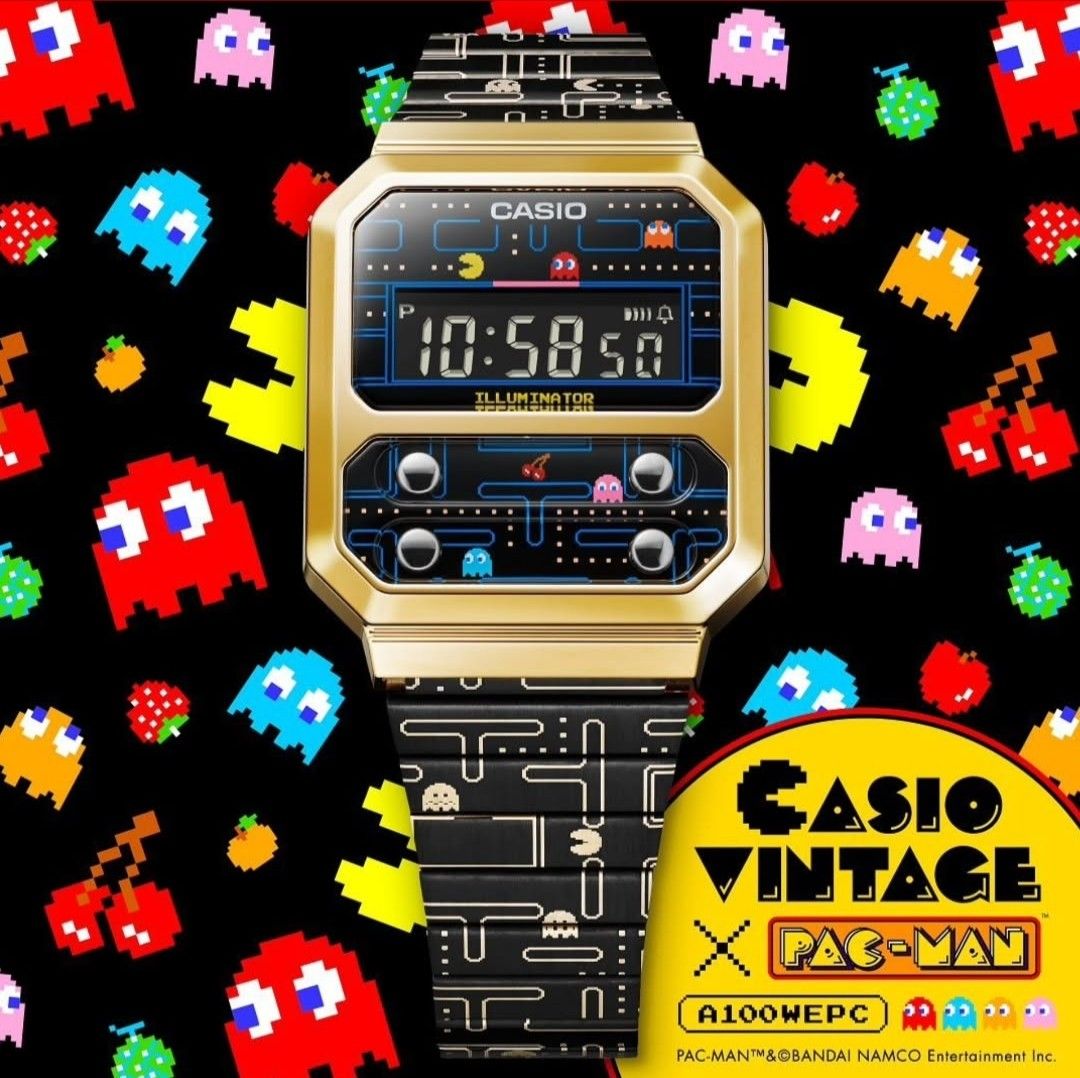 Casio vintage X Pac-man A100WEPC, Barang Mewah, Jam Tangan di Carousell