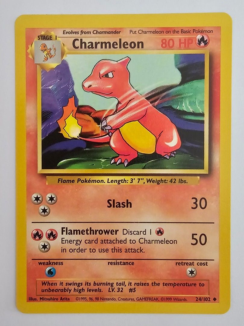 Charmeleon Pokemon 1999 Vintage Base Set - 24/102, Hobbies & Toys ...