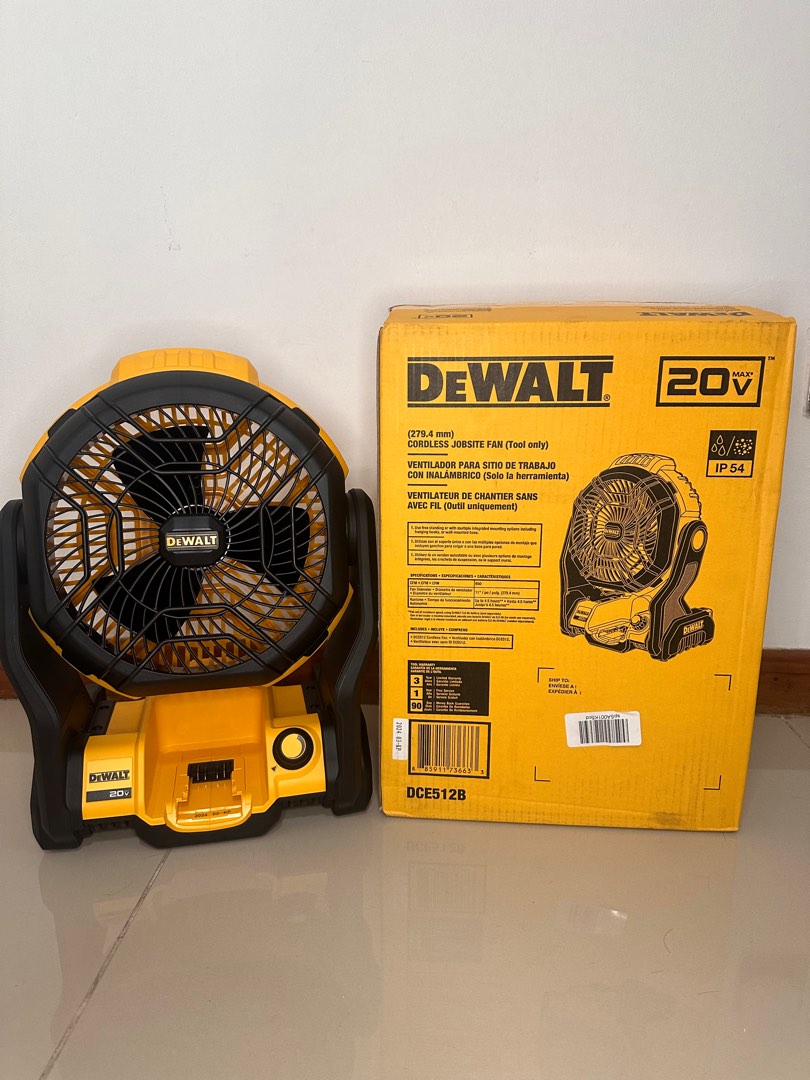 Dewalt DCE512B 20V MAX* CORDLESS JOBSITE FAN (TOOL ONLY), Furniture ...