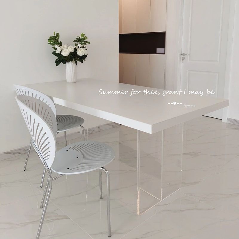 Dining Table Acrylic Sintered Stone long table Rectangular suspended ...
