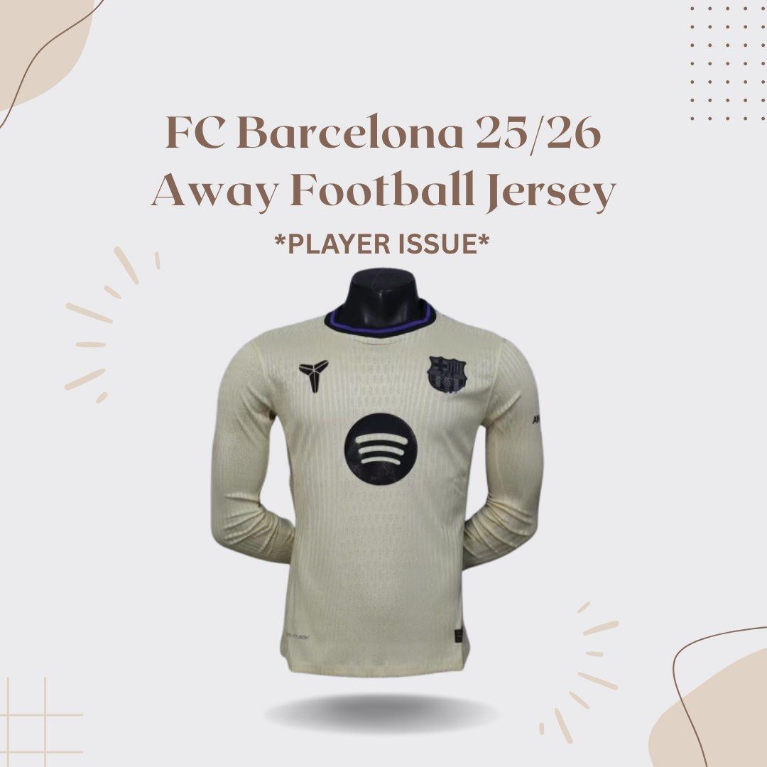 FC Barcelona X Mamba Kobe Bryant 25/26 Away Long Sleeve Football Jersey ...