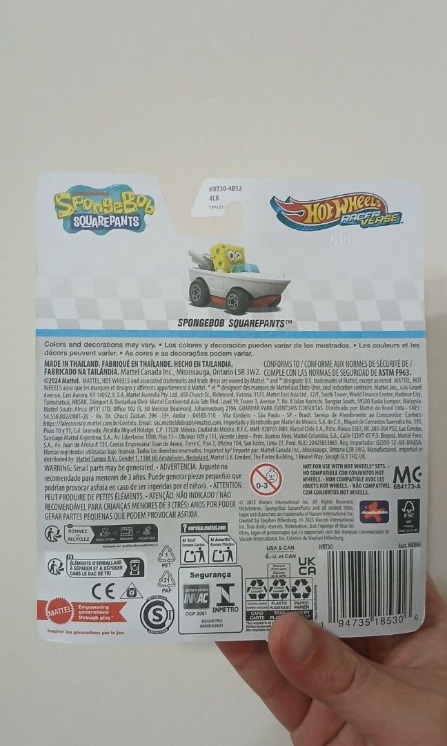 Hot Wheels/ Racer Verse: Spongebob Squarepants, Hobbies & Toys, Toys ...