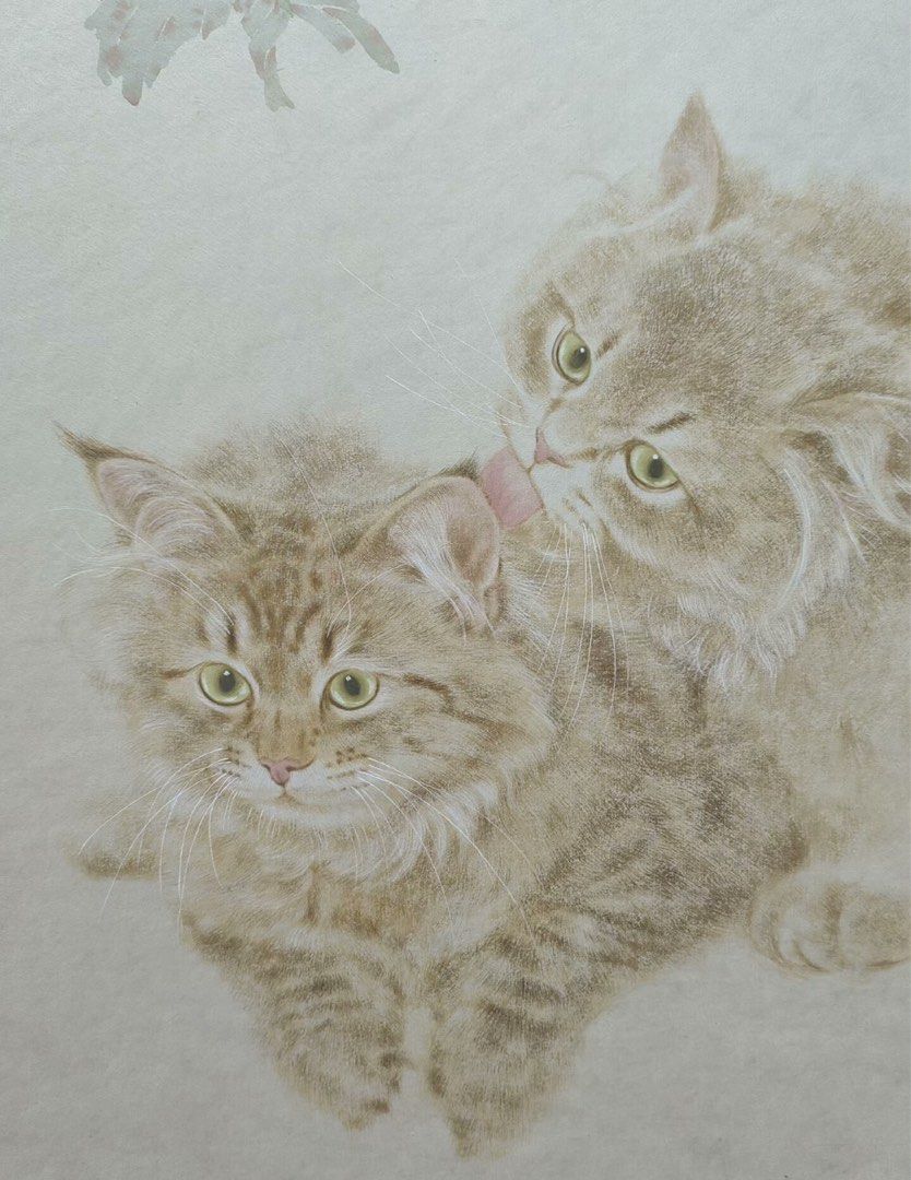 “Magnolia Cats” – Original Chinese Gongbi Painting, Hobbies & Toys, Art ...