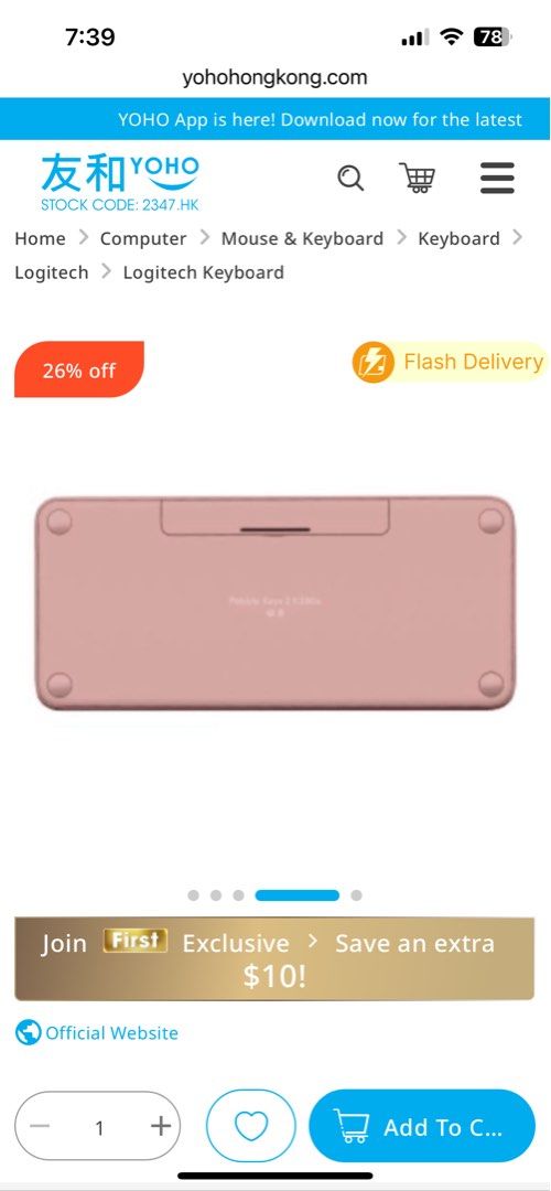 New on hands sample sale with box,Logitech Pebble Keys 2 K380s Wireless Keyboard - Rose 920 ...