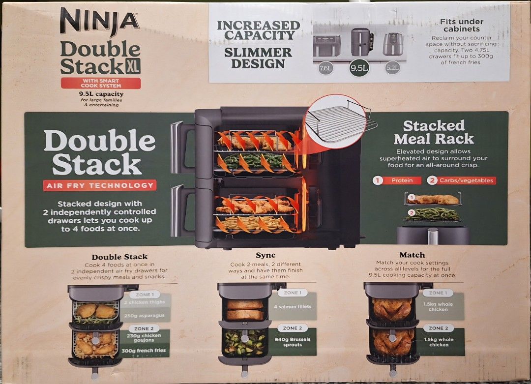 Ninja Double Stack XL Air Fryer SL451, TV & Home Appliances, Kitchen ...