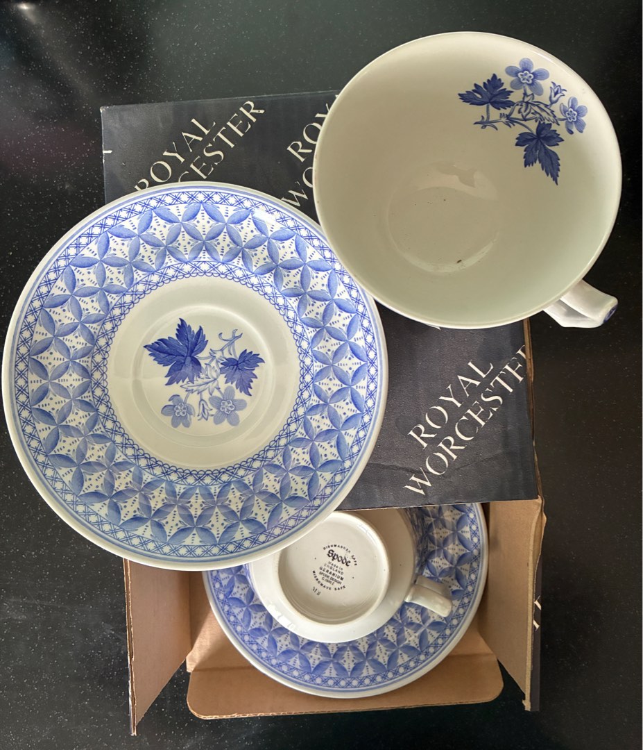 Royal Worcester Evesham Vale Teacup and Saucer Set, Furniture & Home ...