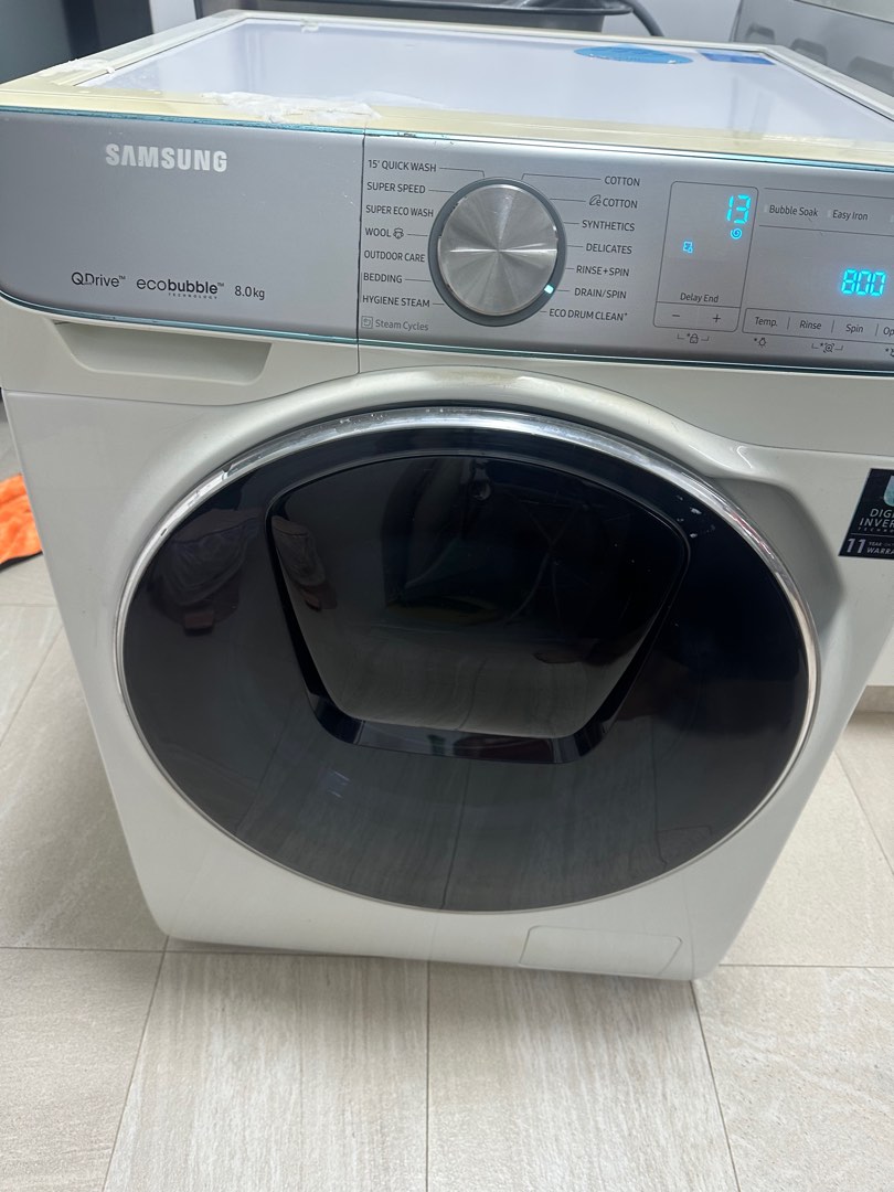 Samsung QDrive EcoBubble 8.0kg Washing Machine, TV & Home Appliances ...