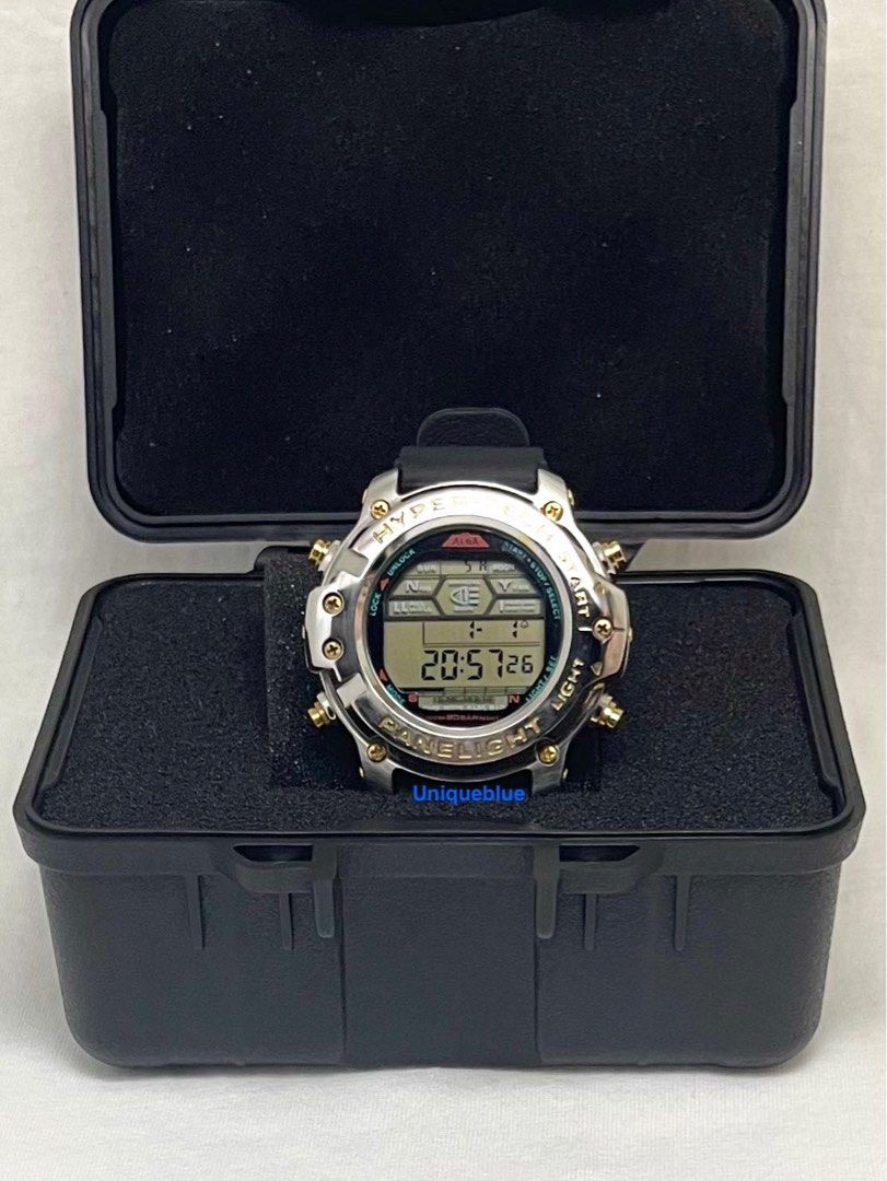 Seiko Alba Hyper Tech W820 Panelight Moon Age Morse Code Steel Case ...