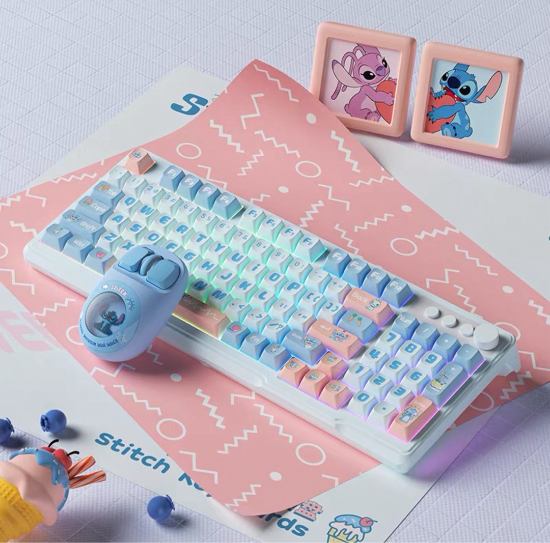 Stitch Themed Mechanical Keyboard and Mouse Set, Computers & Tech ...