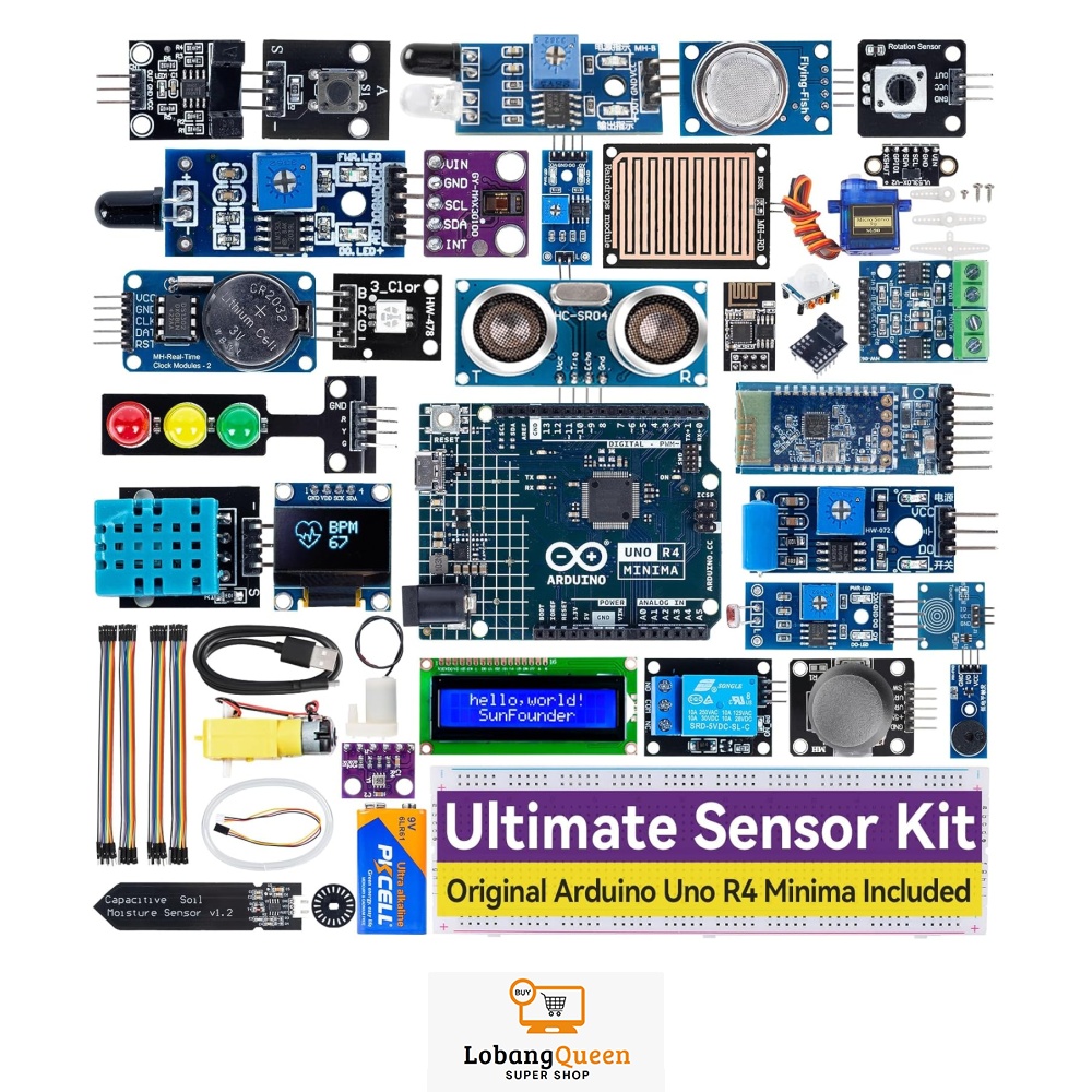 Sunfounder Ultimate Sensor Kit With Original Arduino Uno R4 Minima Smart Iot And Basic Sensor