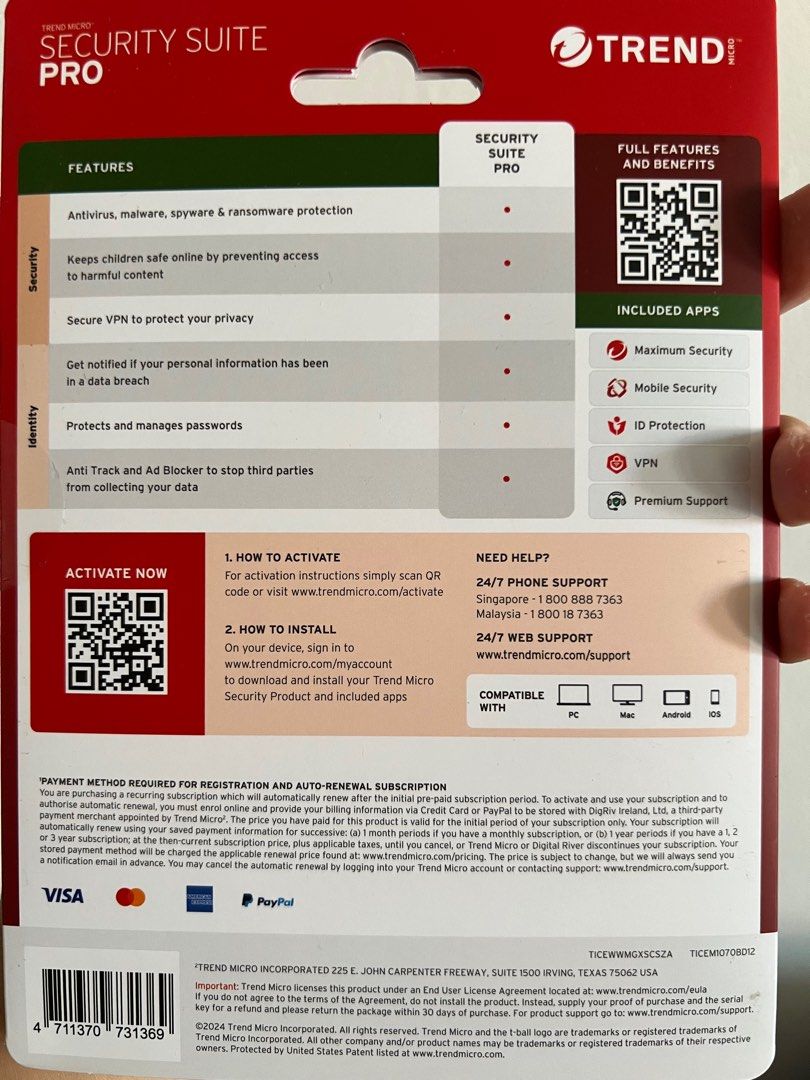 Trend Micro Security Suite Pro - 3 Devices, 1 Year, Computers & Tech ...