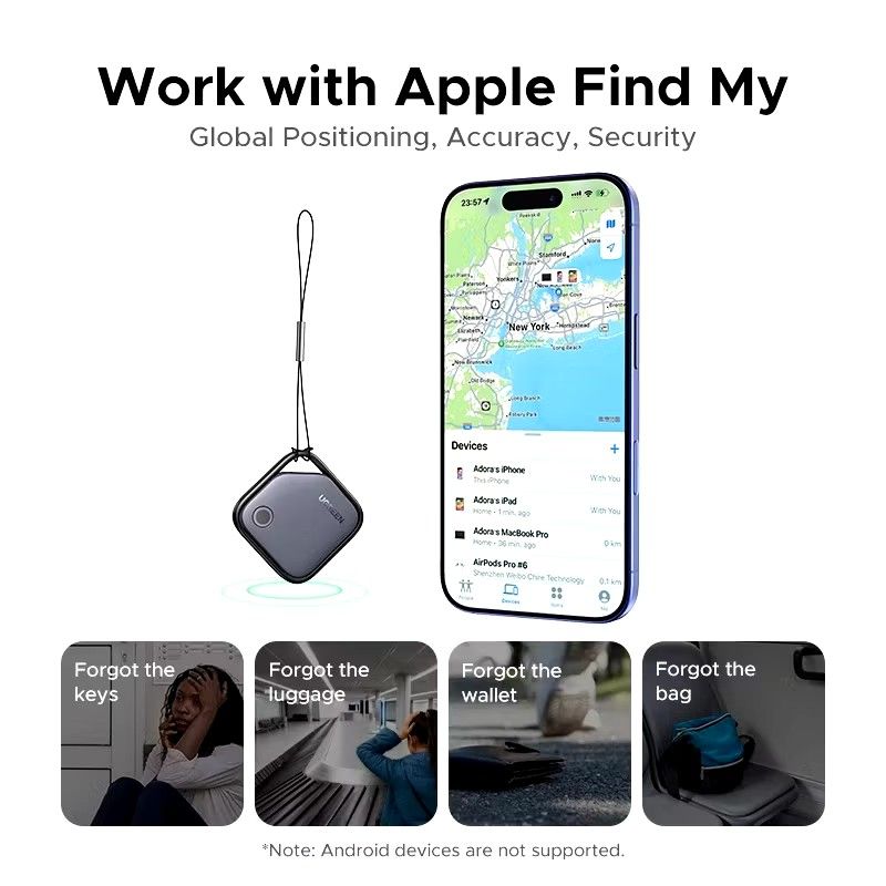 UGREEN Smart Finder Security SmartTrack Link SmartTag Apple Find My Tag GPS Track Bluetooth ...