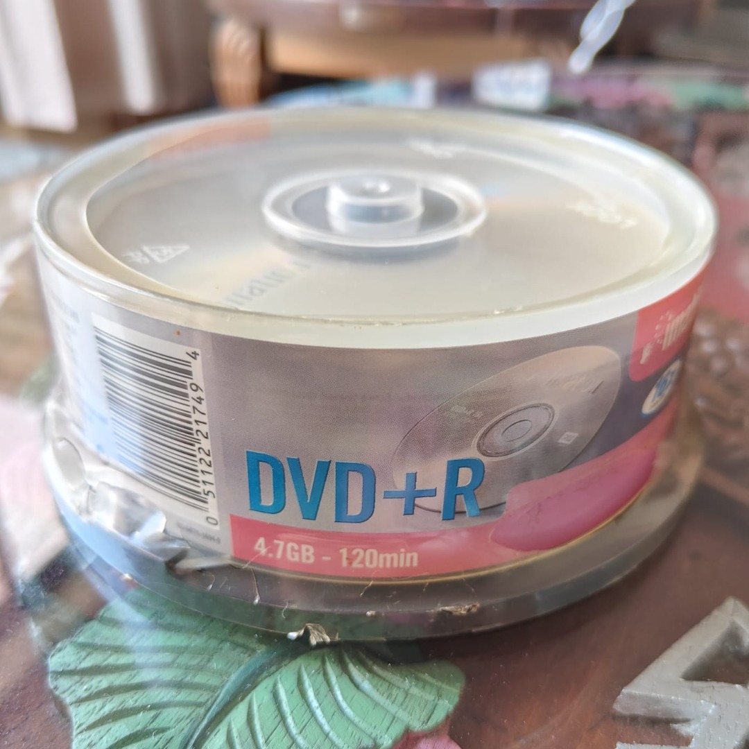 25 imation DVD+R 16x 4.7GB 120min Recordable Discs + Holder, Hobbies ...