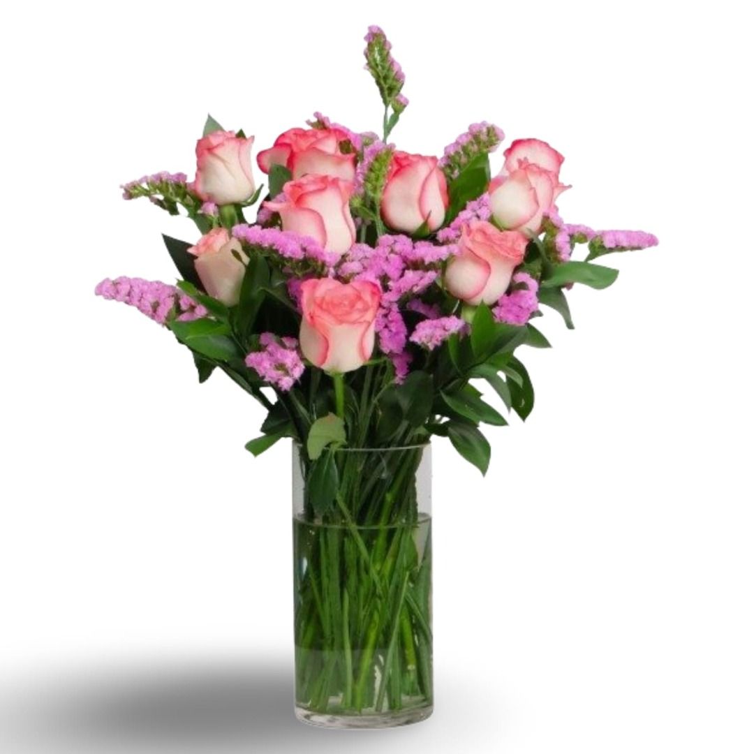 {🚗 Available for Same-Day & Next Day Delivery } two-tone pink roses in ...
