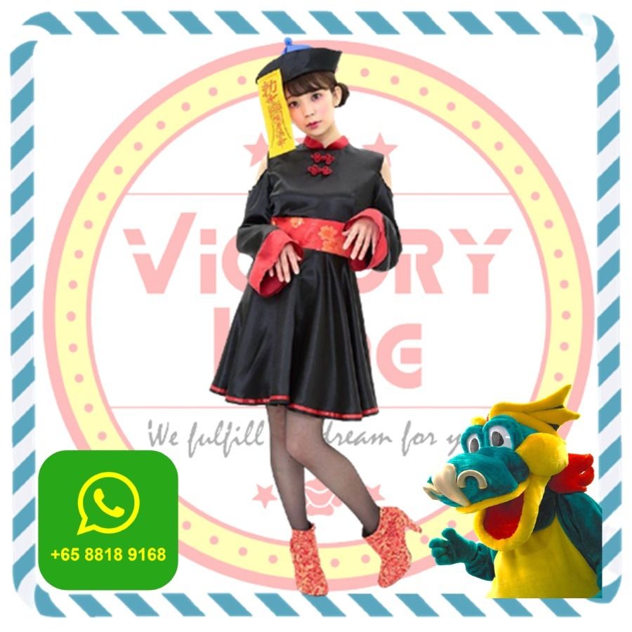 🧟‍♀️ Female Blue & Red Chinese Vampire / Jiangshi Costume (Halloween ...