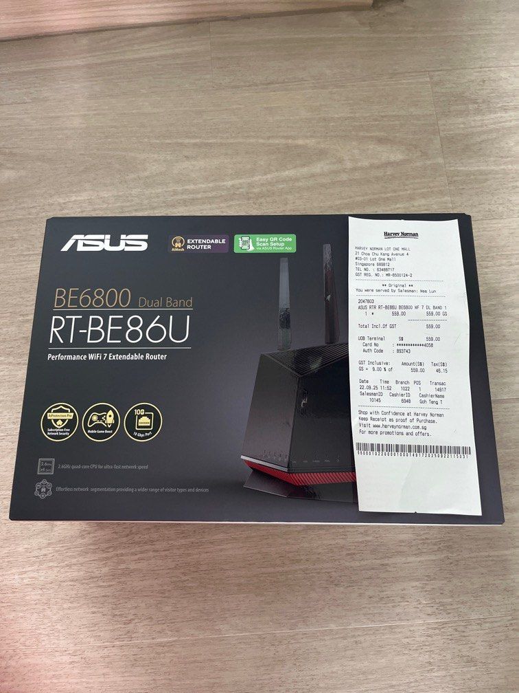 Asus BE86U Router BE6800 wifi 7, Computers & Tech, Parts & Accessories ...