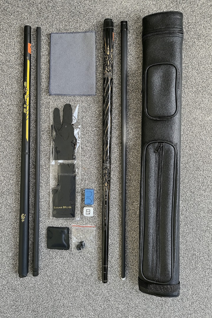 Brand New Little Monster Pool Carbon Fiber Cues Bundle (Play Cue + Jump ...