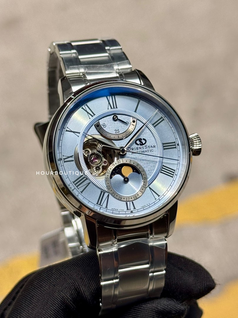 Brand New Orient Star Latest Sky Blue Dial MoonPhase Automatic Watch RE ...