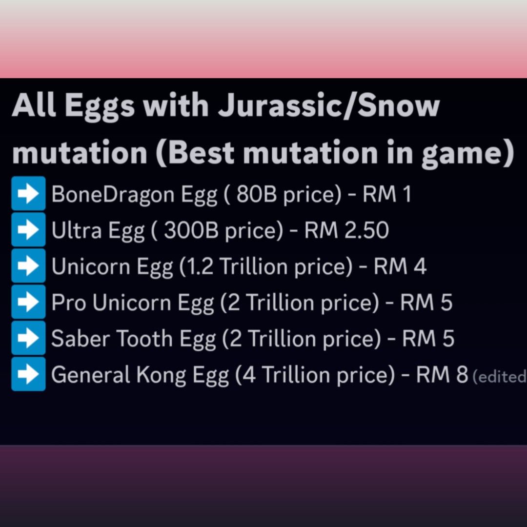 Build A Zoo - All Egg (Snow/Jurassic mutation) [ROBLOX], Video Gaming, Video Games, Others on ...
