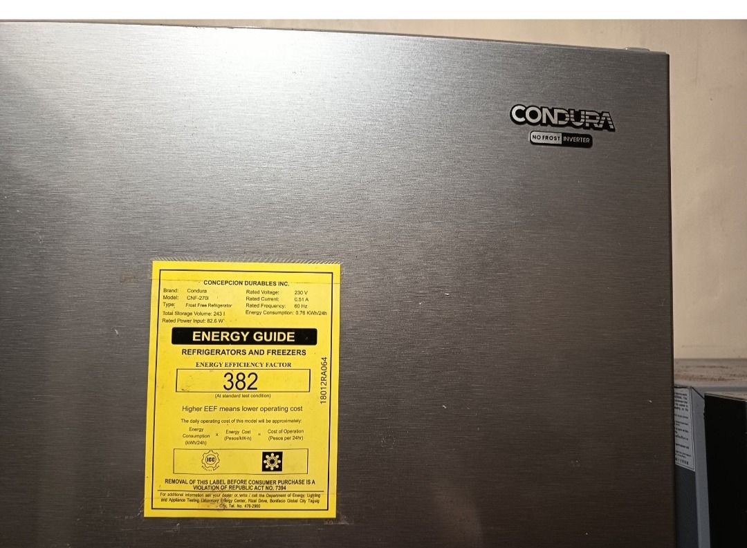 Condura Ref Inverter (no frost), TV & Home Appliances, Kitchen ...