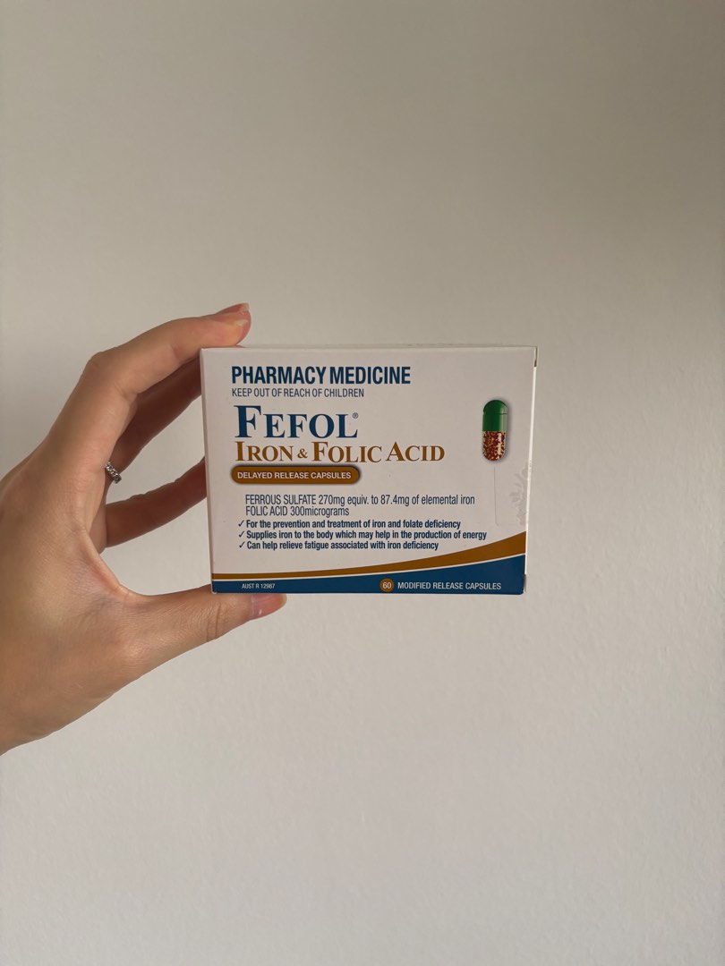 FEFOL Iron & Folic Acid Capsules, Health & Nutrition, Health ...