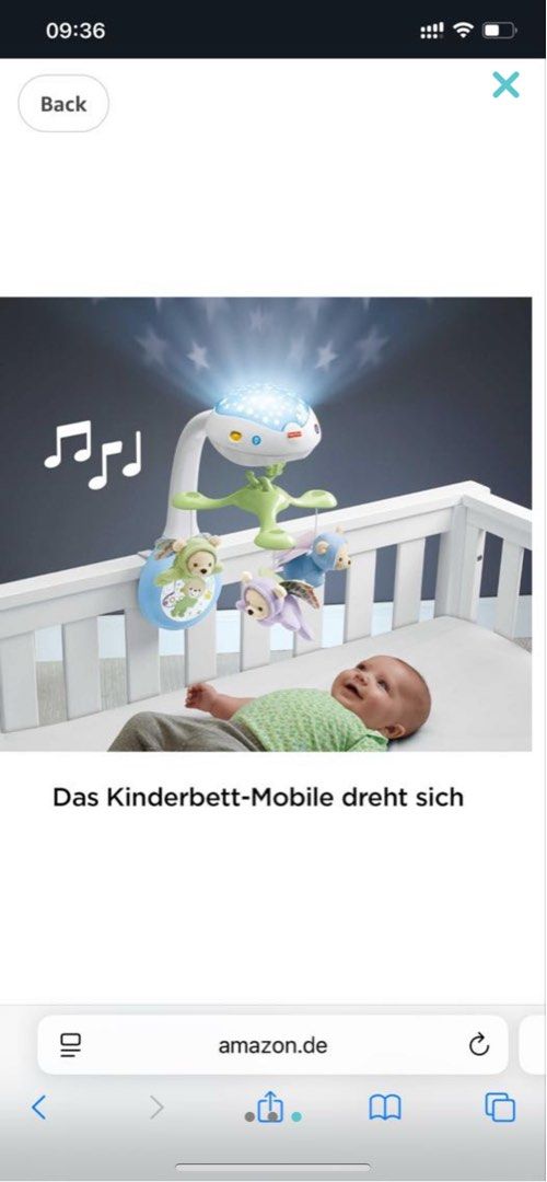 Fisher-Price rotating cot toy, Babies & Kids, Infant Playtime on Carousell
